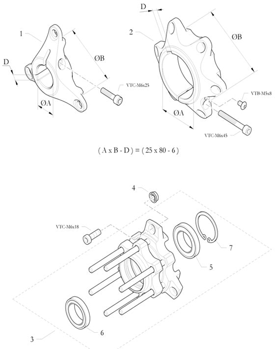 3. 2988.00.14-BA Birel Front Brake Disc Hub, 25x80 HQ - Shop Karting ...